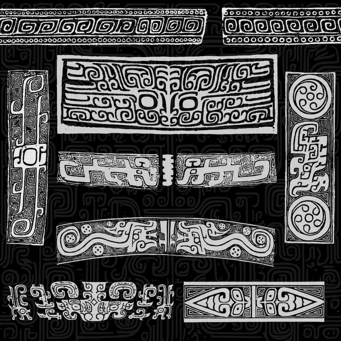 Shang & Zhou Dynasty Bronze Vessel Patterns: 1200+ Vector Graphics ...