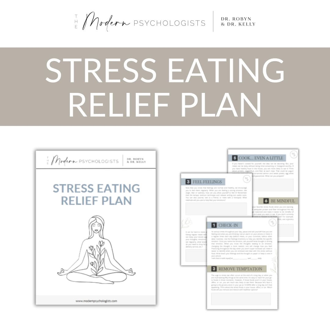 Stress Eating Relief Plan | Therapy Worksheet | Mental Health Resources ...