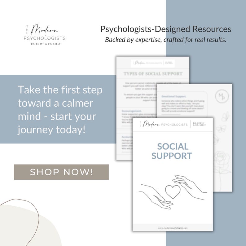 Social Support | Therapy Worksheet | Mental Health Resources | Stress ...