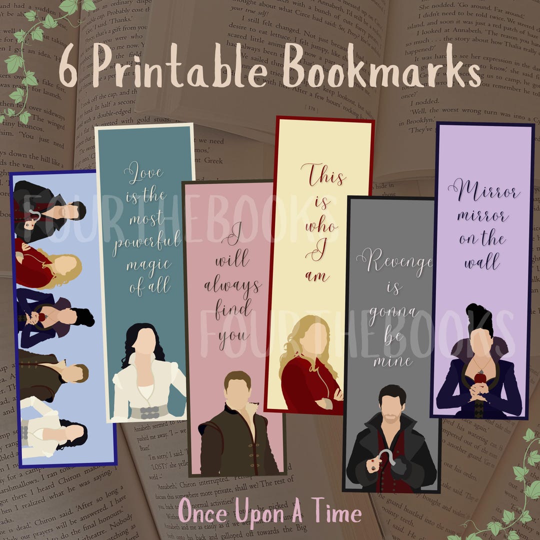 Once Upon a Time Digital Bookmark Bundle | Printable Fantasy Bookmarks ...