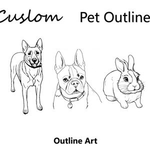 Custom Pet Outline Drawing: Dog & Cat Sketch (digital File) - Etsy