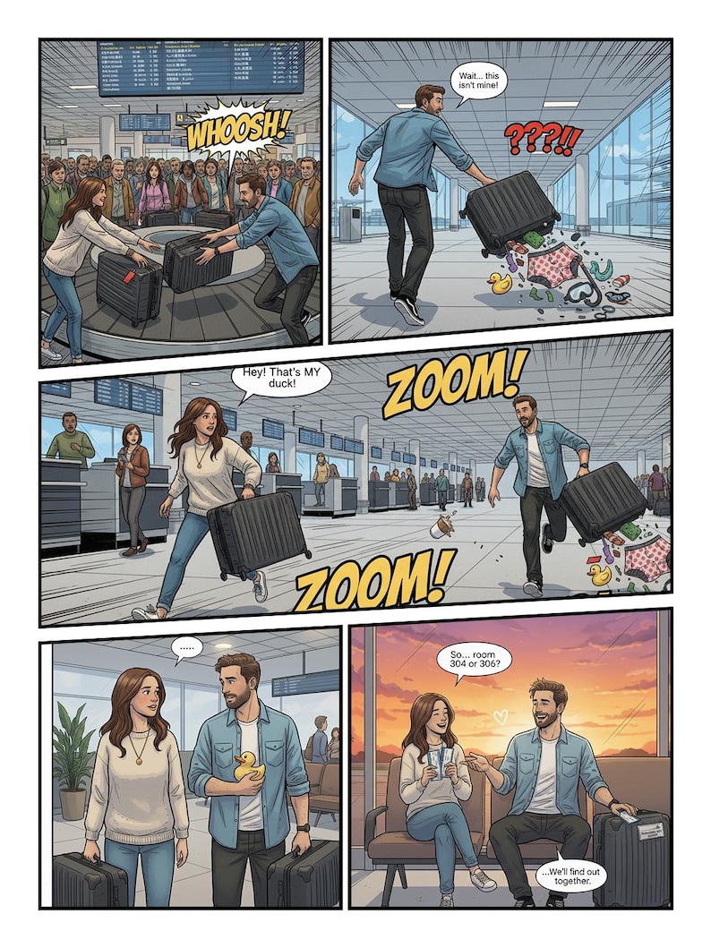 Personalized Custom Comic Strip - Wedding Anniversary Gift for Couple ...