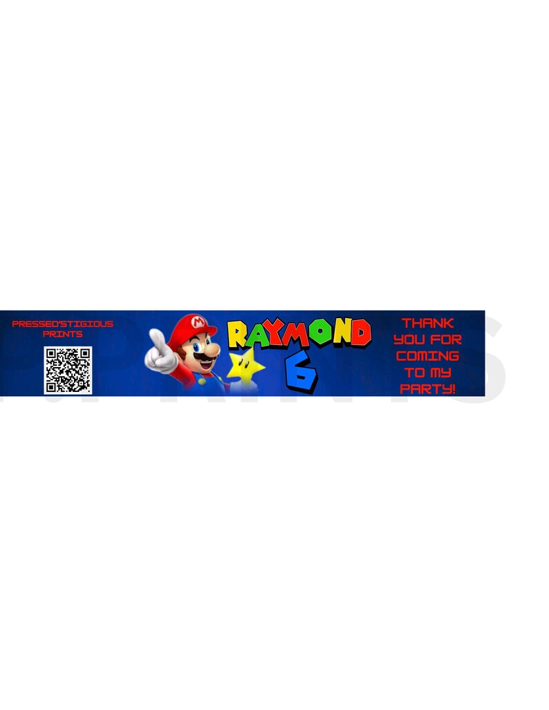 Super Mario Party Favor Template – Digital Download - Etsy Canada