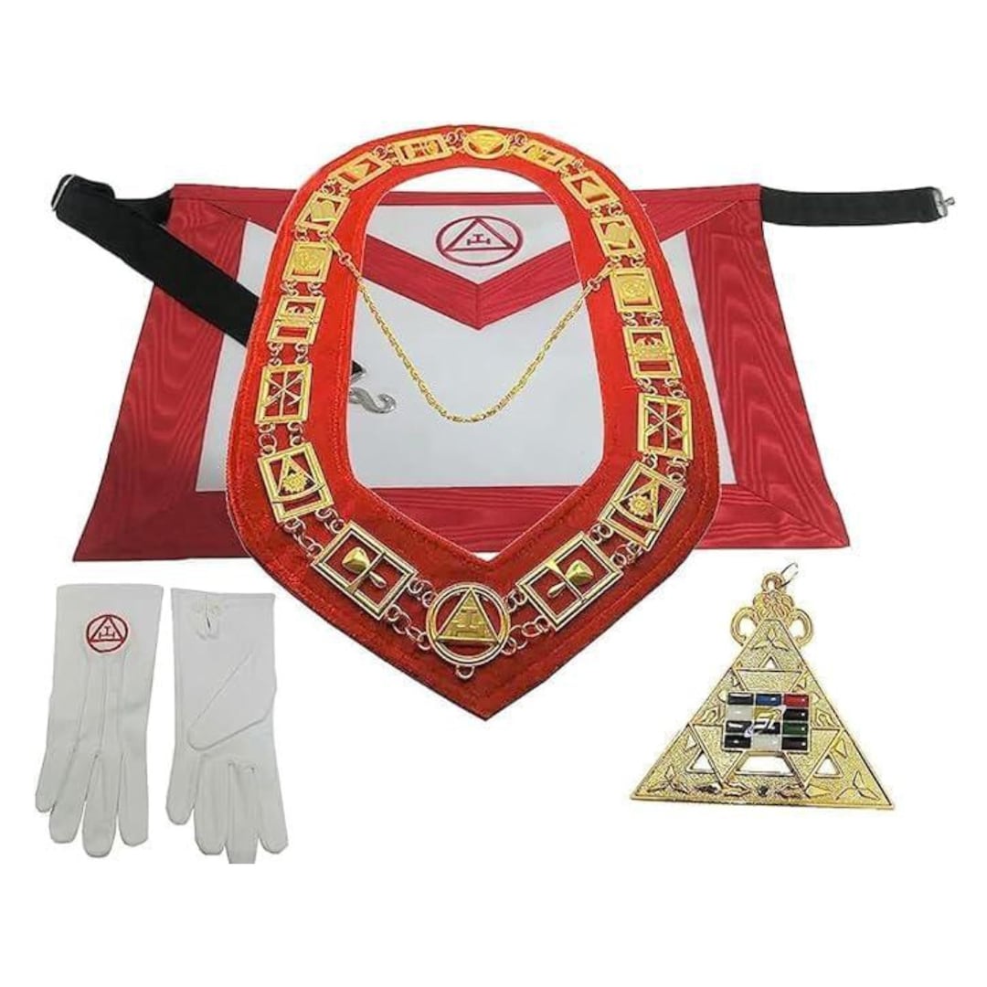 Masonic Royal Arch Apron Set – Red Synthetic Leather, Machine ...