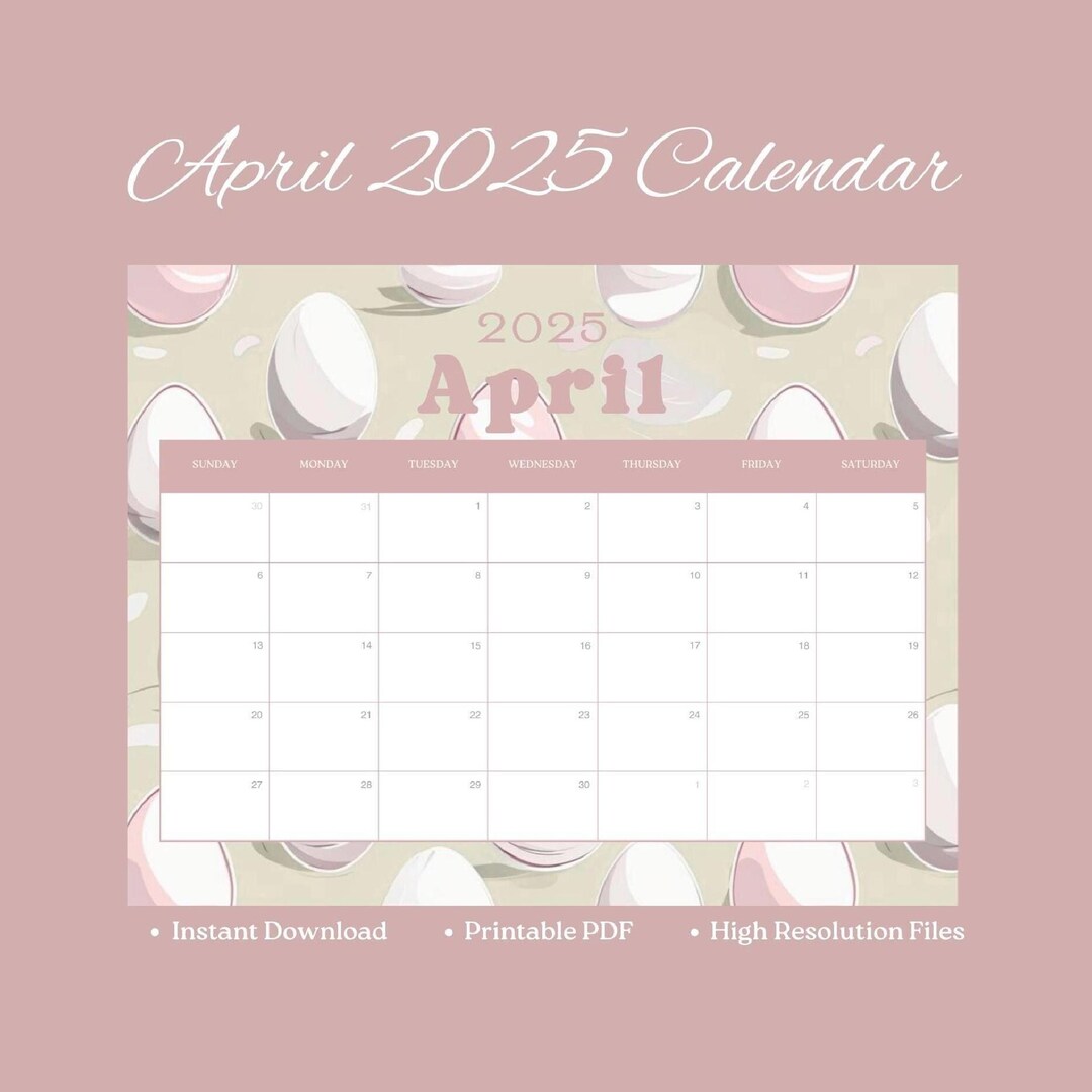 April 2025 Calendar | Easter/spring Theme | Printable & Digital Planner ...