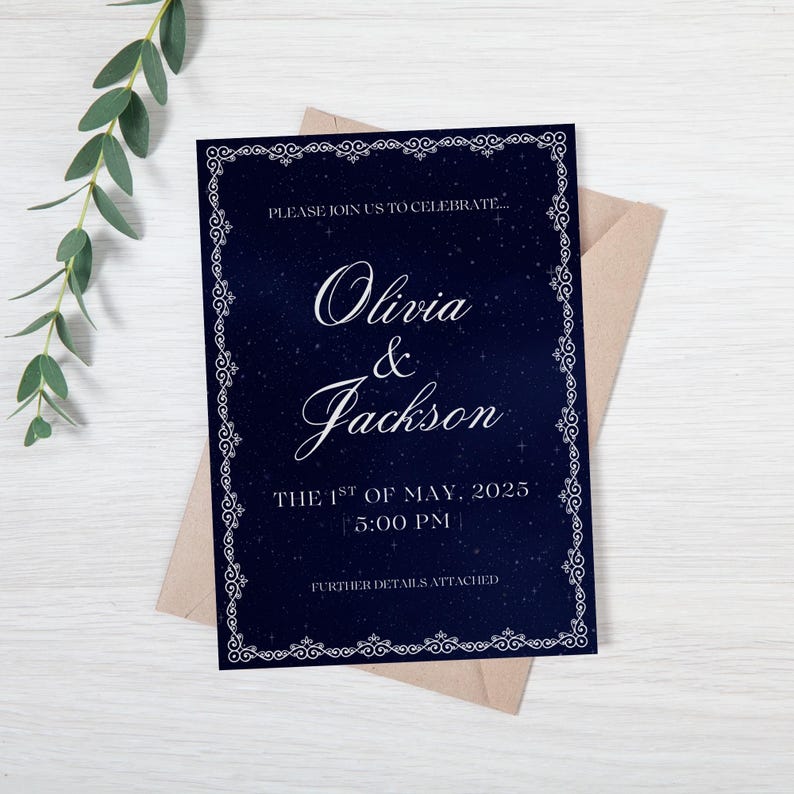 Celestial Wedding Invitation Suite | Moon Theme Wedding Invitation ...