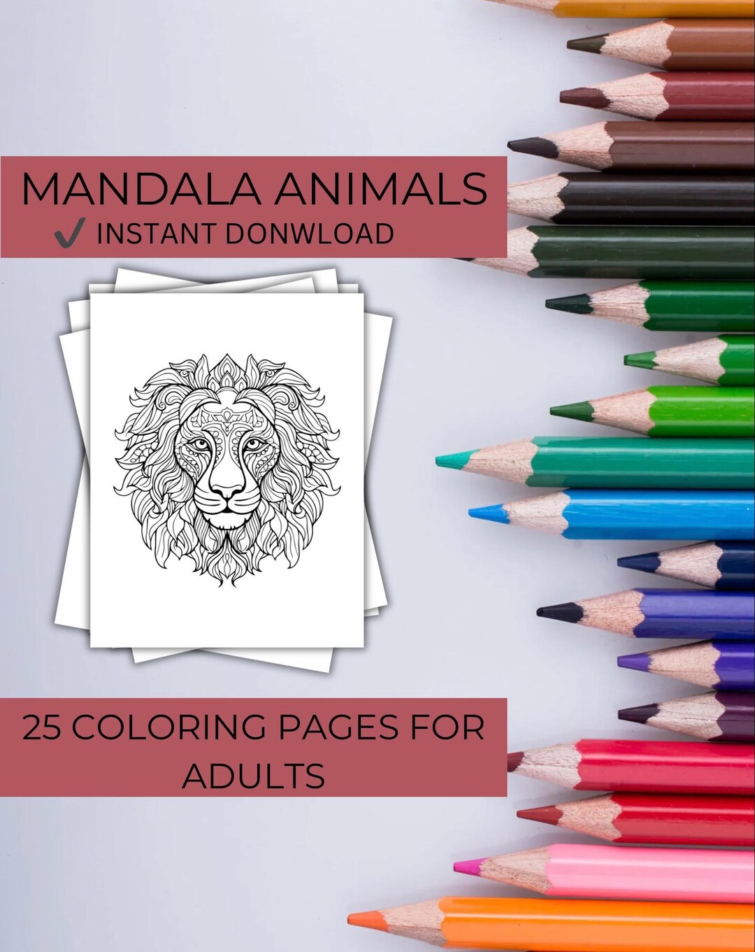 25 Intricate Animal Coloring Pages for Adult Relaxation | Mandala ...