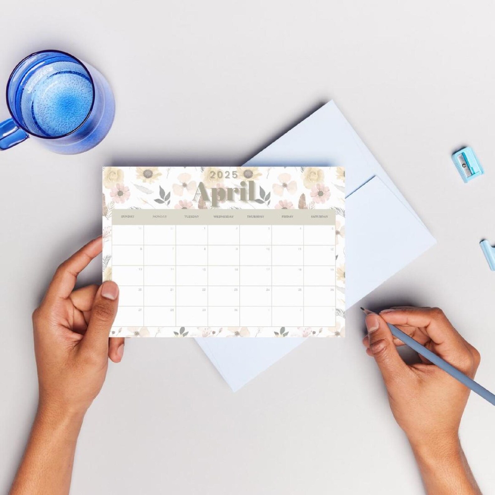 Floral April 2025 Calendar | Printable & Digital Planner for Optimal ...