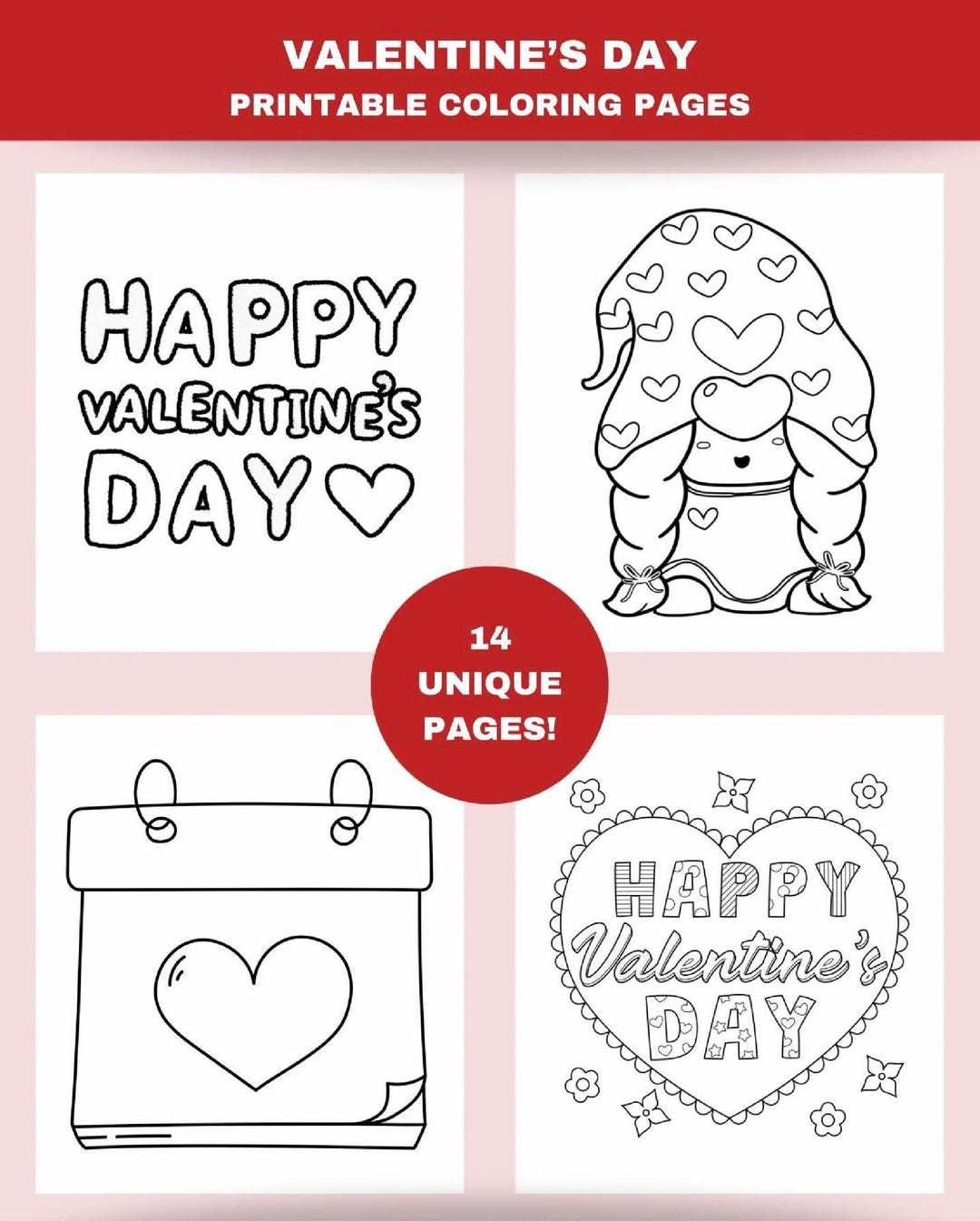 14 Easy Valentine’s Day Coloring Pages | Fun Valentine’s Day Printable ...