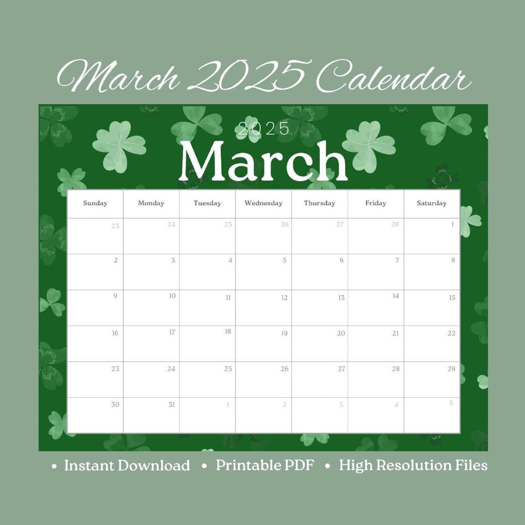 March 2025 Calendar | Printable & Digital Planner for Optimal ...