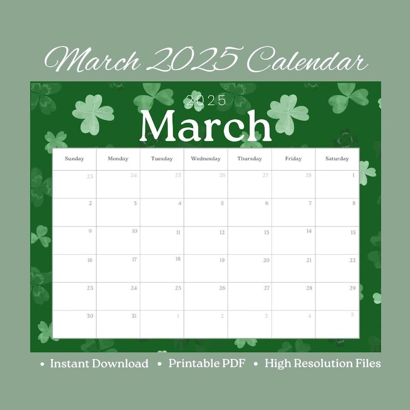 March 2025 Calendar - Etsy