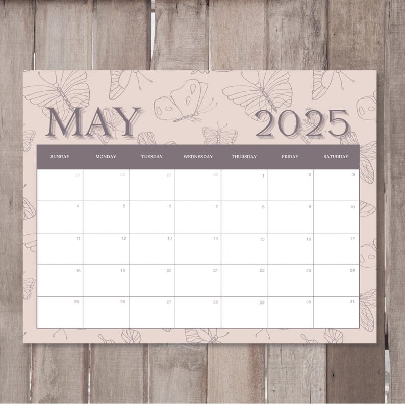 Nature-inspired May 2025 Calendar | Printable & Digital Planner for ...