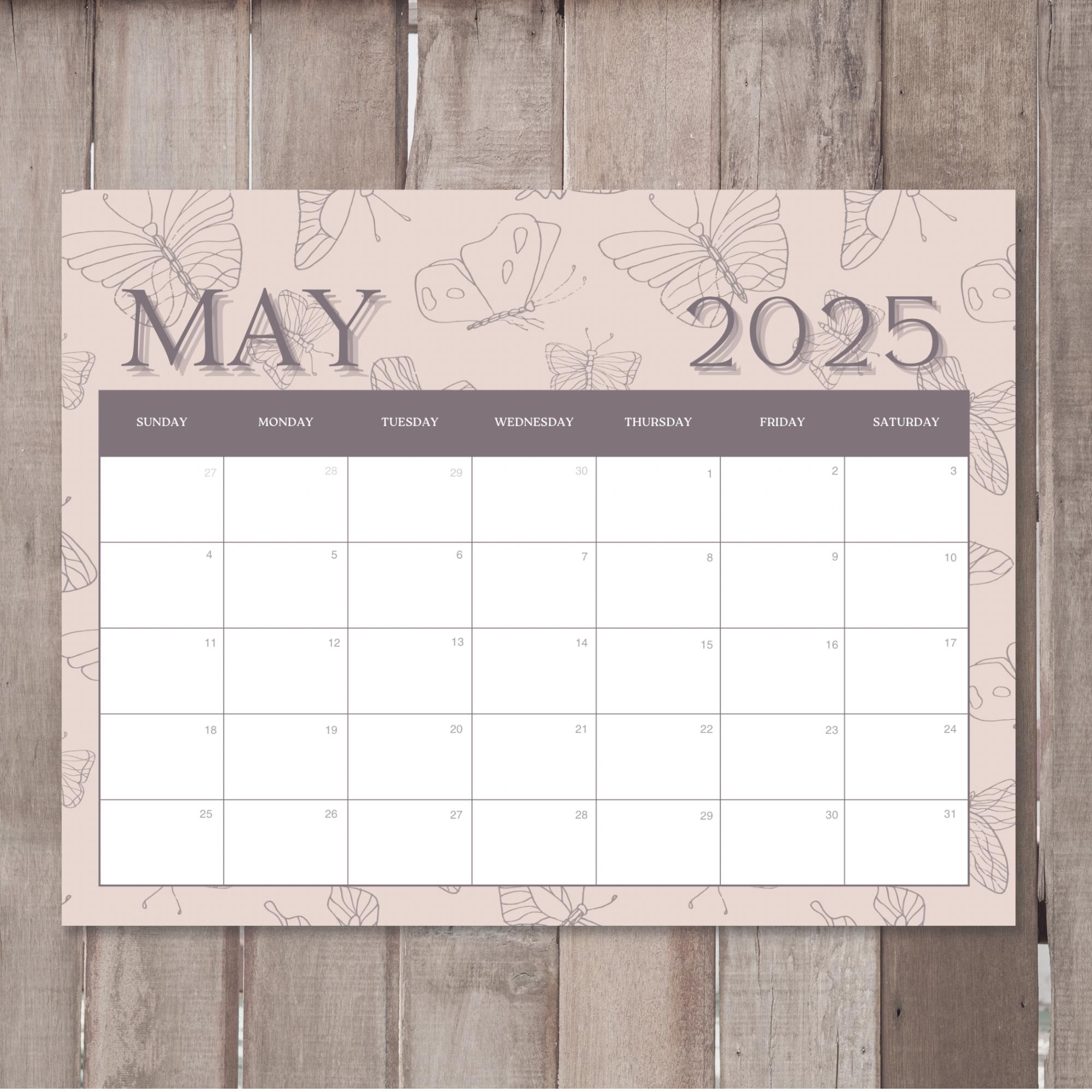 Nature-inspired May 2025 Calendar | Printable & Digital Planner for ...