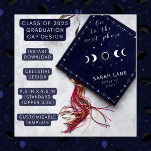 On to the Next Phase - Graduation Cap Topper Design Template ...