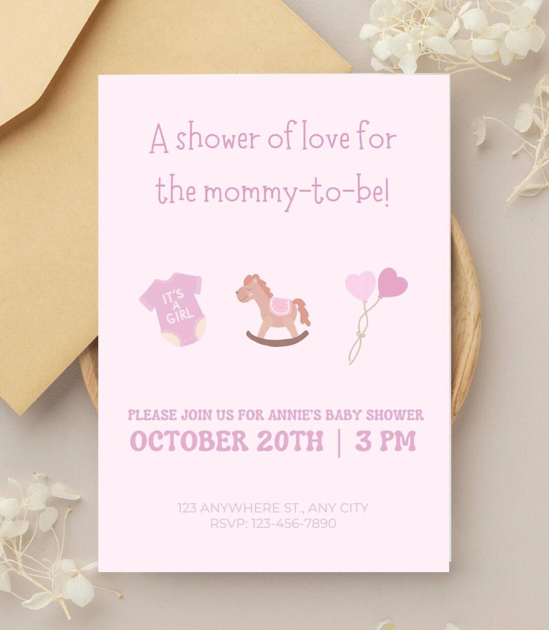 Customizable Baby Shower Invitation Template | Baby Shower for Girls ...
