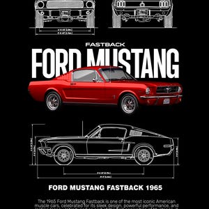 Ford Mustang Fastback PNG File | High-quality Digital Download for DTF ...