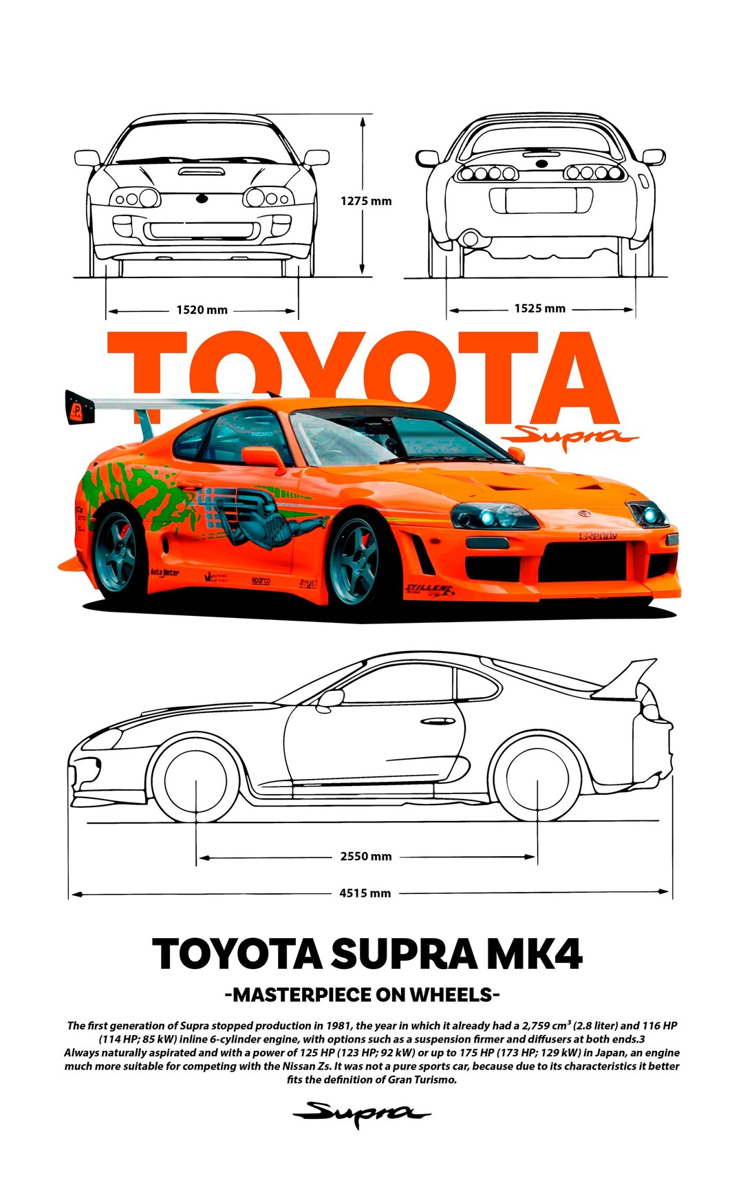 Fast and Furious Toyota Supra MK4 PNG File | High-quality Digital ...
