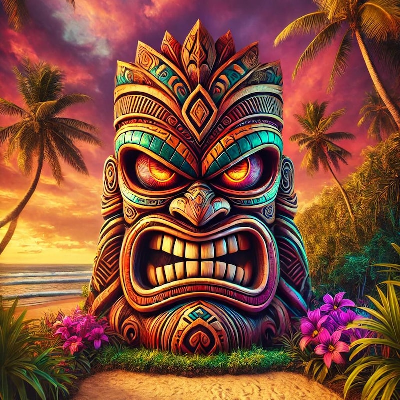 Tiki Wallpaper - Etsy