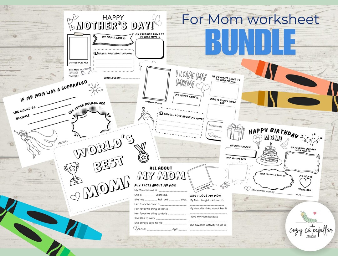Mother's Day Activity Bundle: Printable Kids Gift for Mom (PDF Download ...