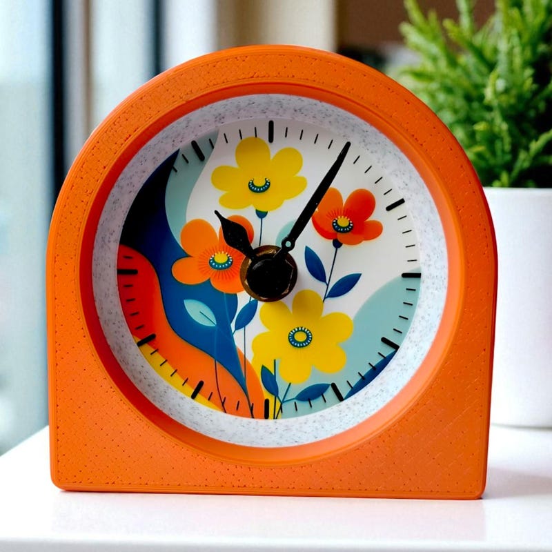Orange Clock - Etsy