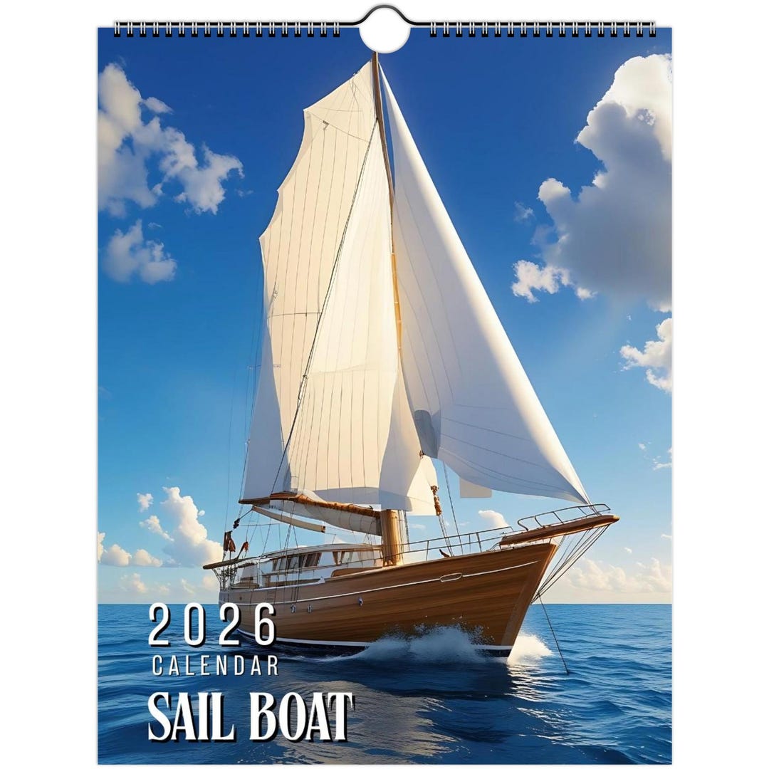 2026 Sailboat Wall Calendar: Nautical Home Office Planner, Ocean Theme ...