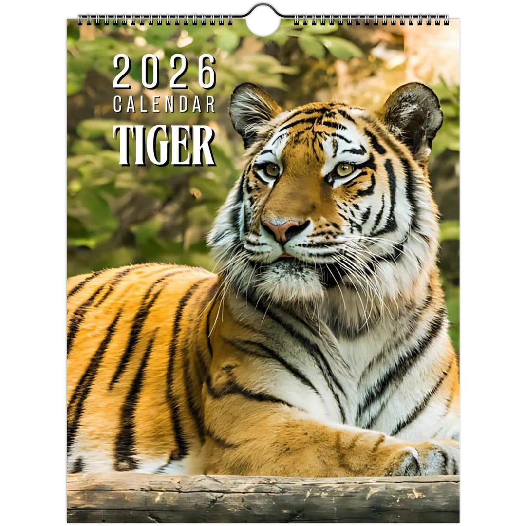 2026 Tiger Wall Calendar: Wildlife Art Print, Animal Lover Gift - Etsy