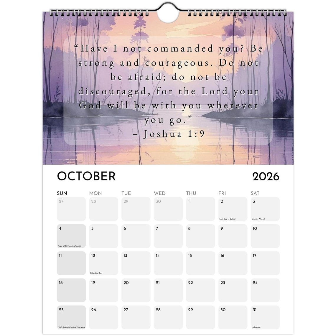 2026 Bible Verse Wall Calendar, Inspirational Christian Scripture Art ...