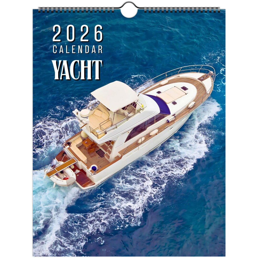 2026 Yacht Wall Calendar - Nautical Theme Monthly Planner, 12 Month ...