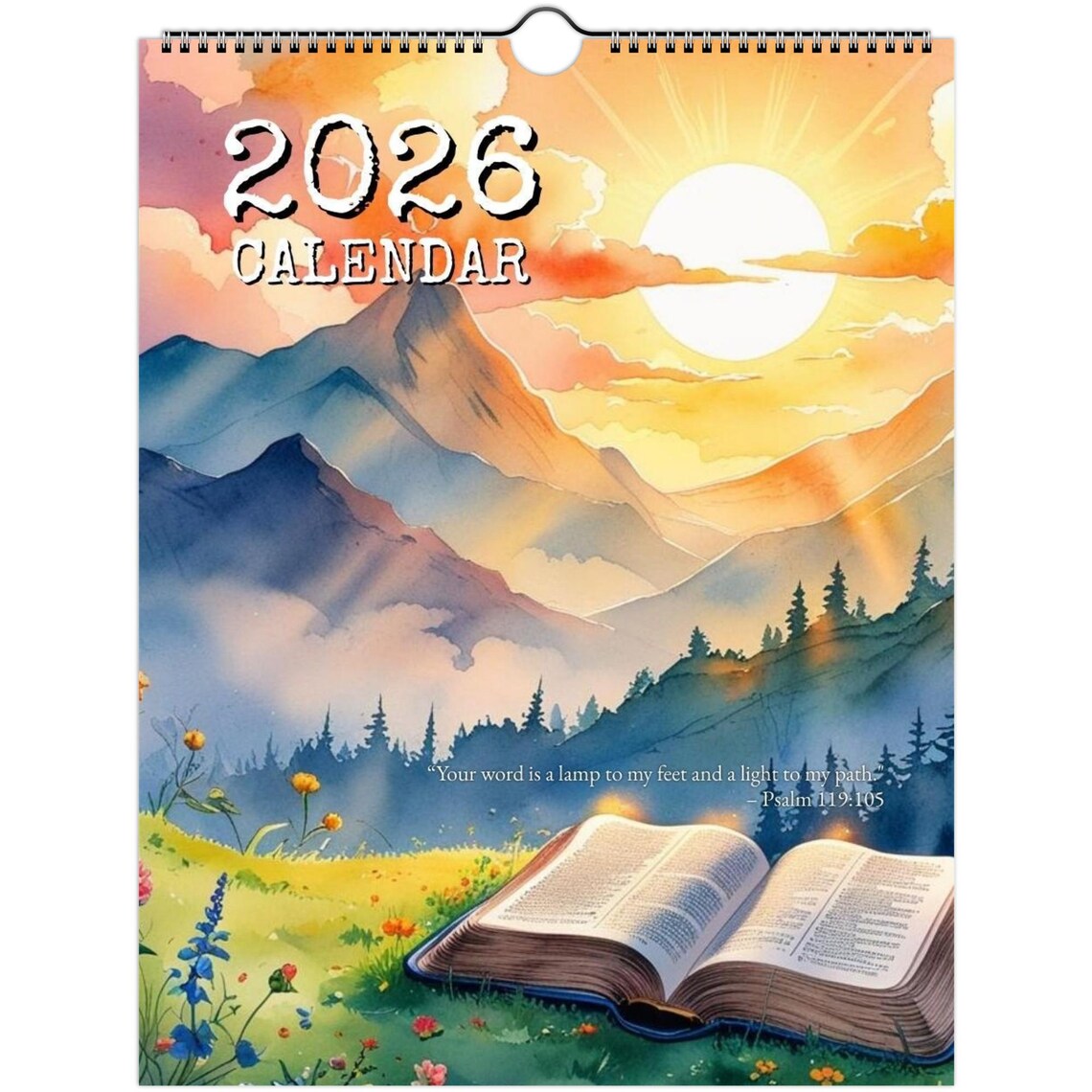 2026 Bible Verse Wall Calendar, Inspirational Christian Scripture Art ...