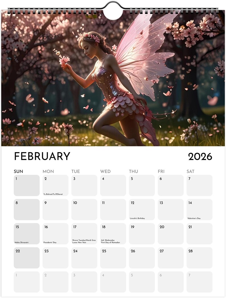 2026 Fairy Wall Calendar – Enchanted Fantasy Art, Cute Fairy-themed ...