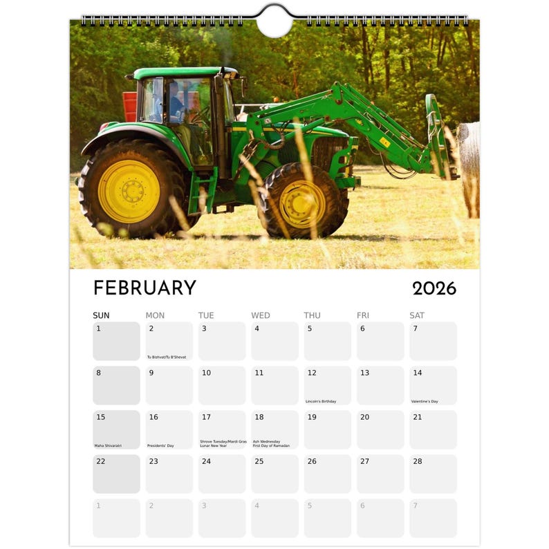 2026 Tractor Wall Calendar: Farmhouse Decor, Monthly Planner, 12 Month ...