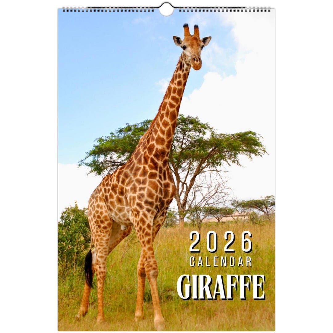 2026 Giraffe Wall Calendar - Unique Animal Lover Gift, Wildlife Art ...