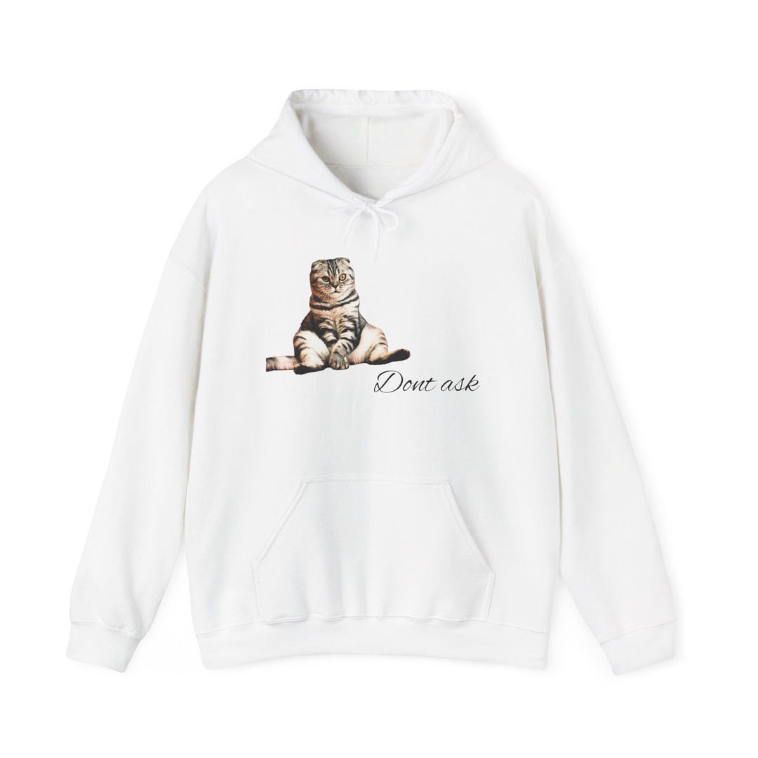 Funny Cat Hoodie, Cat Lover Gift, Cute Kitten Sweatshirt, Animal Print ...