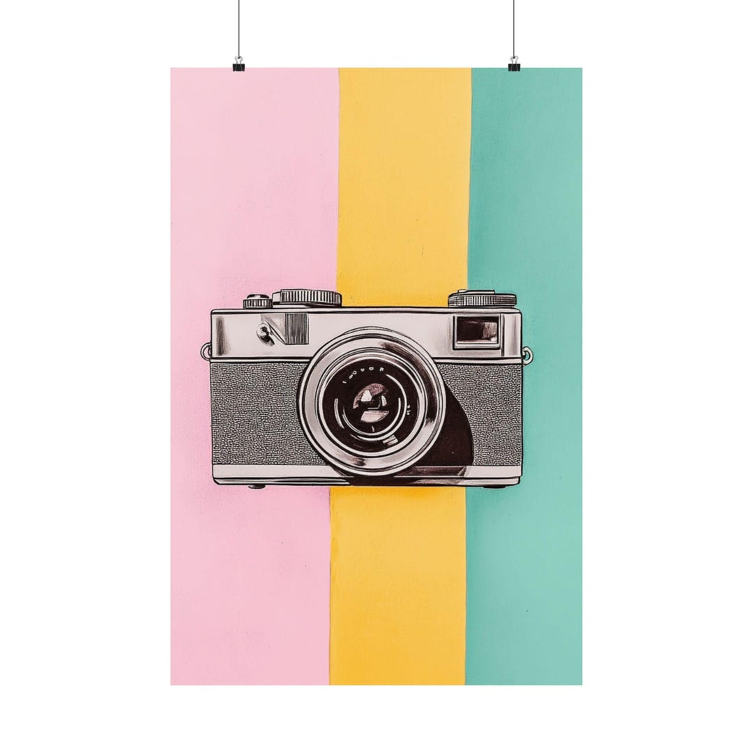 Retro Camera Poster, Vintage Wall Art, Photography Print, Matte Decor ...