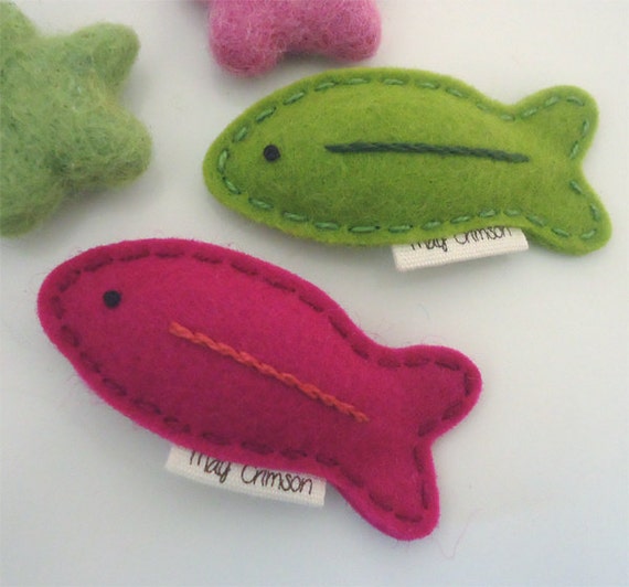 Felt hair clips Felt fish Baby girl Hair accessories Felt | Etsy