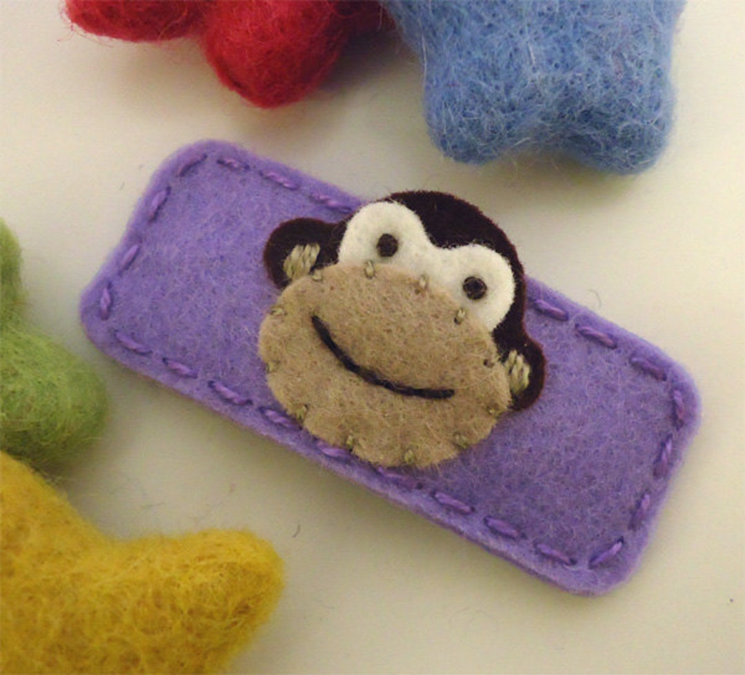 Felt Hair Clip -no Slip -wool Felt -monkey -lavender - Etsy