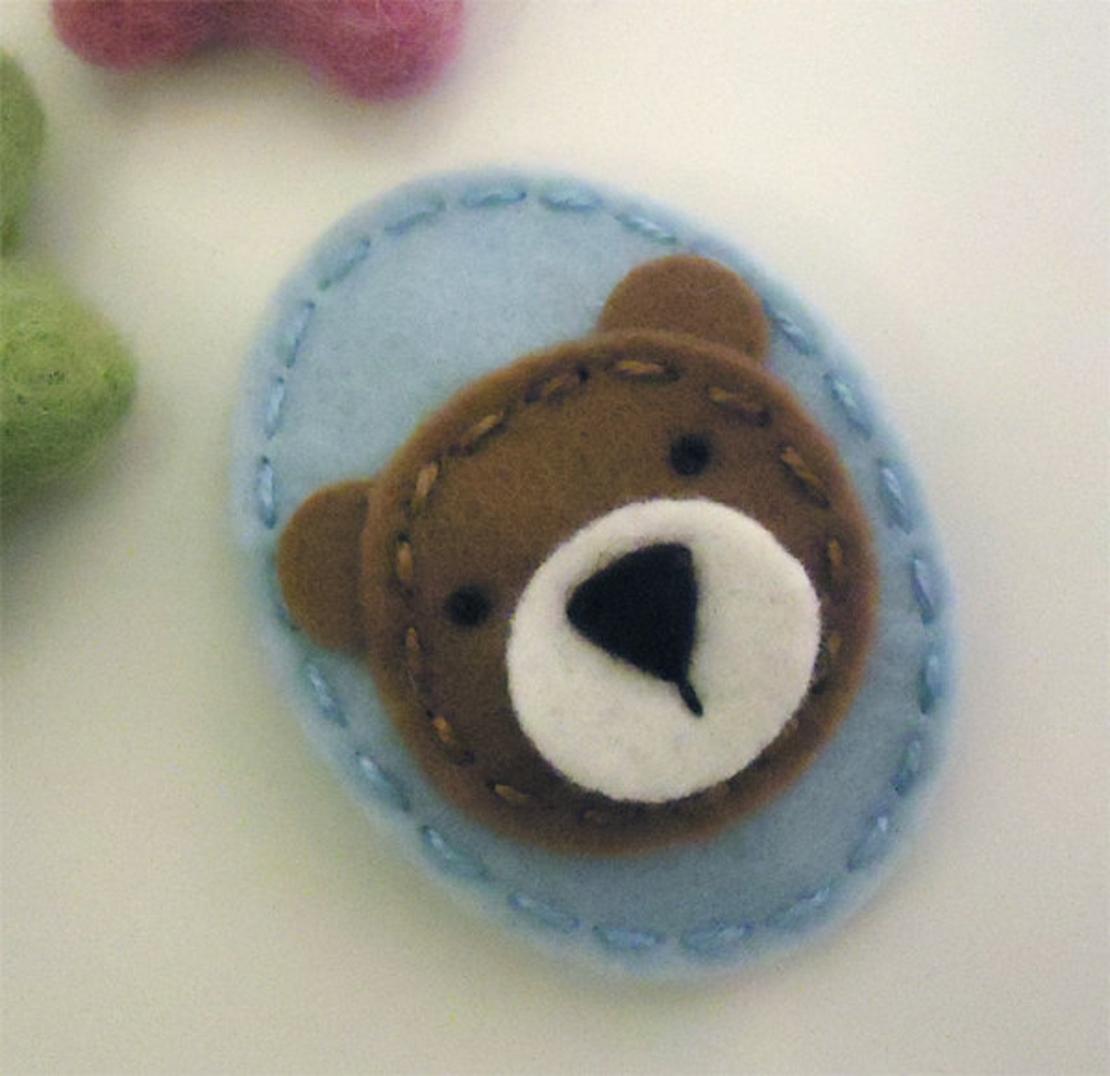 Felt Hair Clip no Slip wool Felt bear pale Blue - Etsy