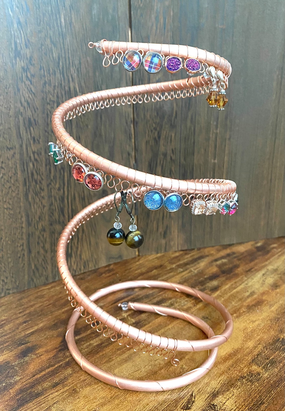 Copper Earring Tree for Posts and Studs, Holds 40 + Pairs, Earring ...