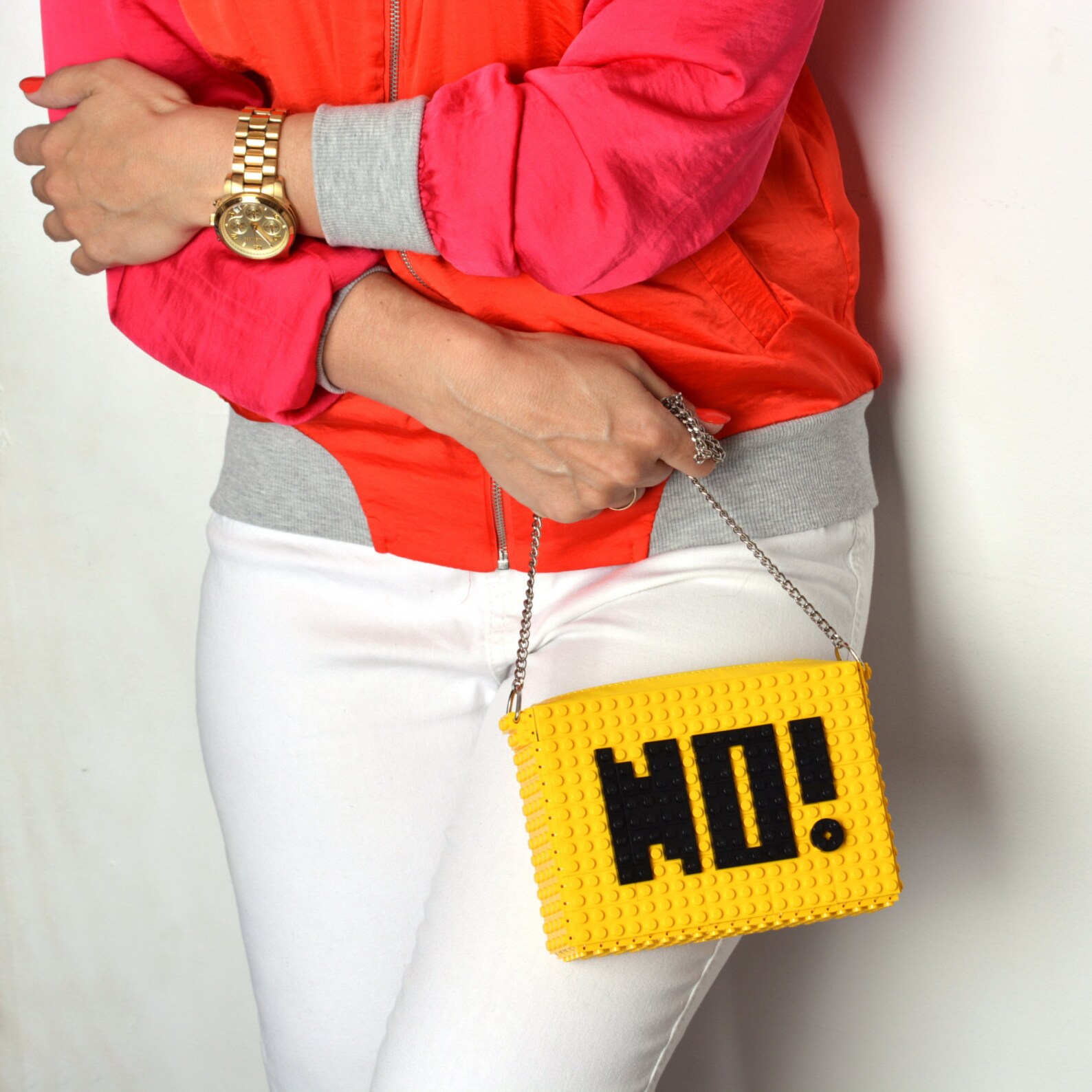 Yellow Crossbody Purse With No Made With LEGO® Bricks FREE | Etsy