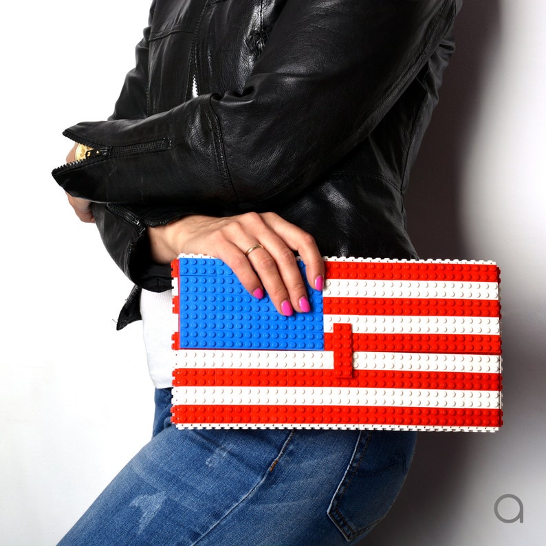 Oversize US Flag Clutch Purse Made Entirely of Lego Bricks - Etsy