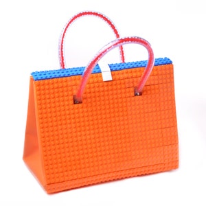 The Big Brick Bag in Orange & Blue Made Entirely of LEGO® Bricks FREE ...