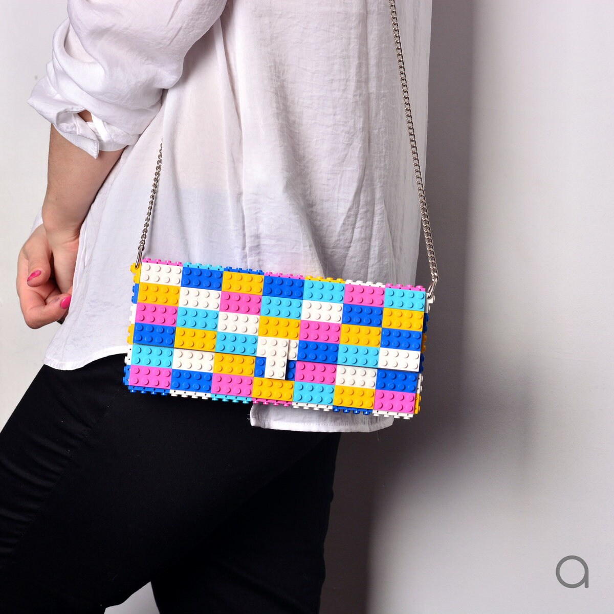Candy Multicolor Clutch Purse on a Chain Made With LEGO® - Etsy