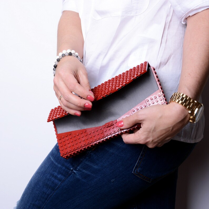Dark Red Clutch Purse Made With LEGO® Bricks FREE SHIPPING - Etsy