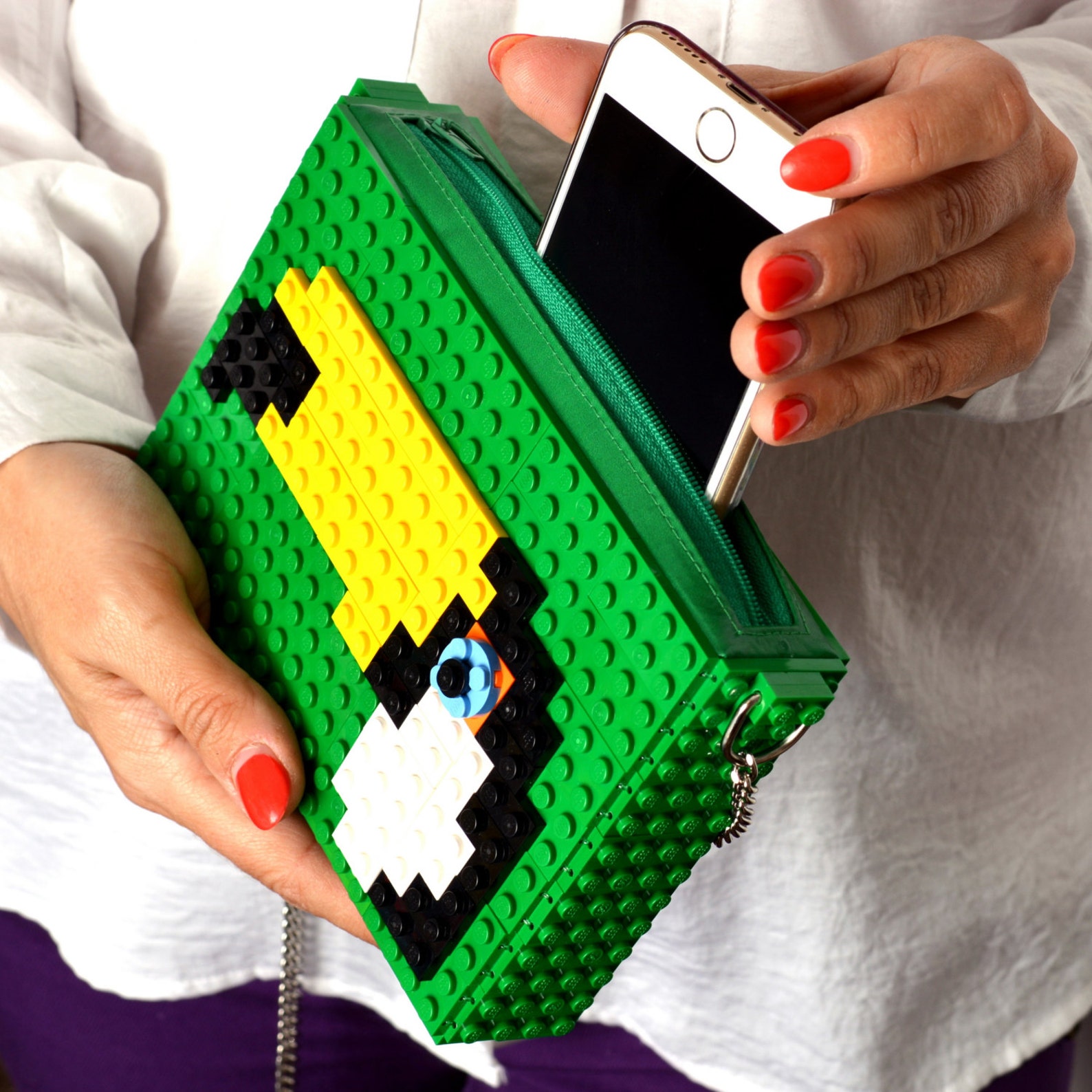 Green Crossbody Purse With Toucan Made With LEGO® Bricks FREE - Etsy