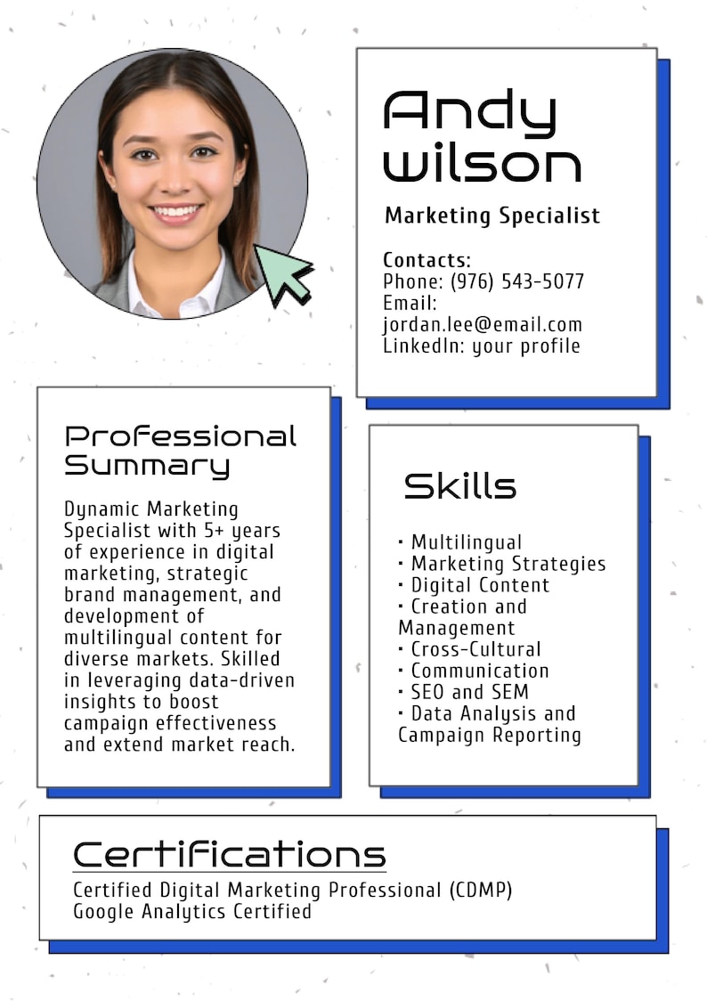 Professional Resume Template,, Google Docs, Word, Template, Cover ...