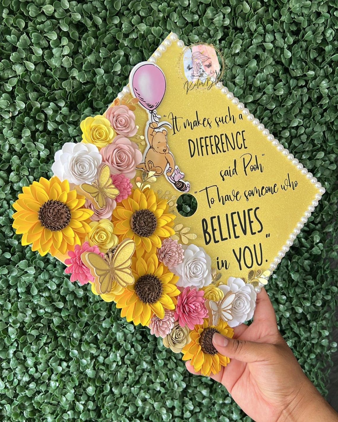 Sunflower Grad Cap Topper / Custom Grad Topper Grad Topper Sunflowers ...