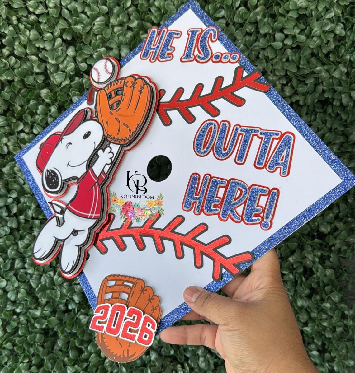 Baseball Graduation Cap Topper | Snoopy Theme, Class of 2026 - Etsy
