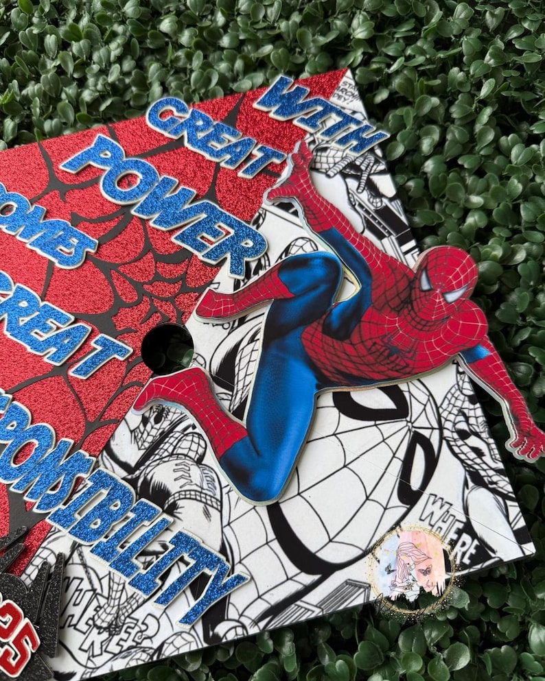 Spider Grad Cap Topper / Boy Custom Grad Cap / Graduation Class 2025 - Etsy