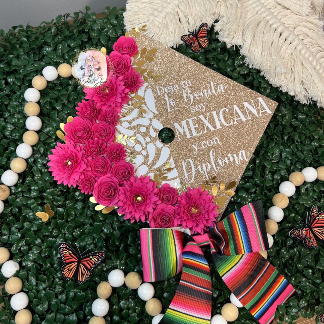 Mexican Talavera Grad Cap Topper, Custom Graduation Topper, Birrete ...