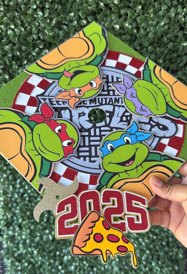 Turtles Inspired Grad Cap Topper / Graduation Cap Topper / Custom ...